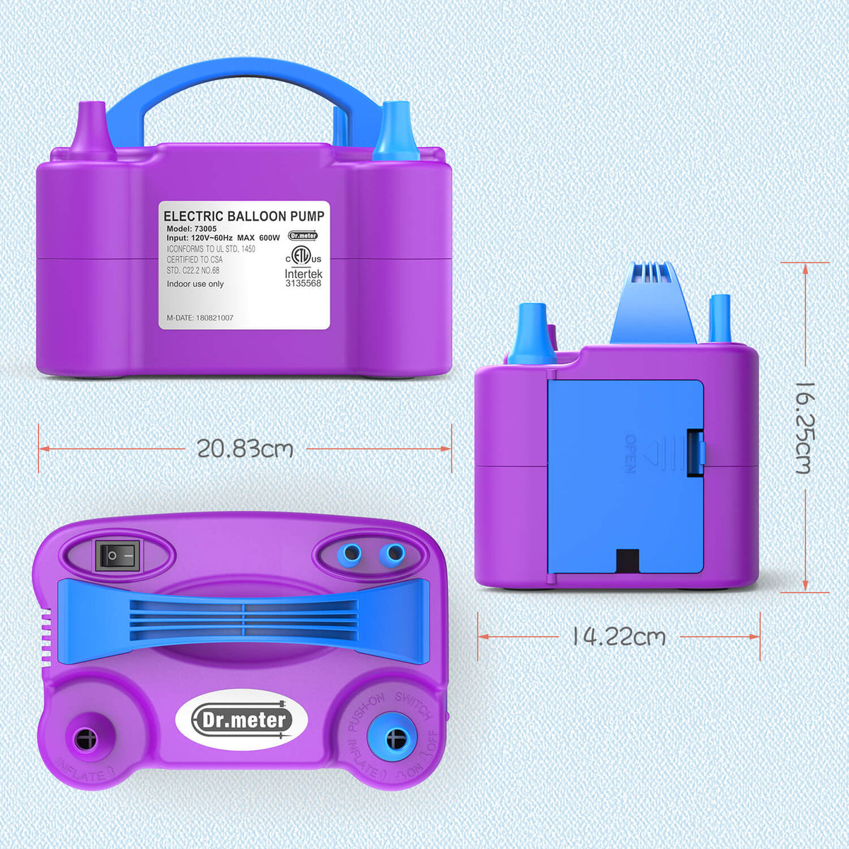 Air Balloon Pump, Purple, Dr.meter